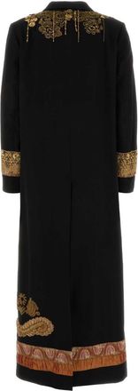 Dries Van Noten Embroidered-Trim Coat - Black