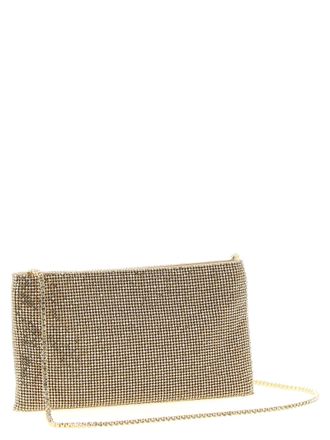 Benedetta Bruzziches Crystal-Studded Mesh Clutch - Gold