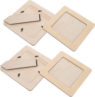BESTONZON Your Style 4 St&uuml;ck Holzrahmen Zum Basteln Bilderrahmen Blankes Holz 15 X 15 Cm f&uuml;r Malerei