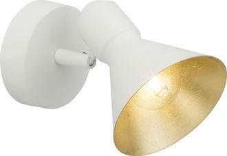 Brilliant Aztekas Wandspot Wandstrahler schwenkbar weiß/gold, 1x E14 geeignet für Tropfenlampen bis max. 28W