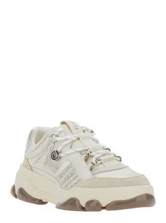 Pinko Womens Sneakers Athena 01 White Suede Cow Leather Trainers