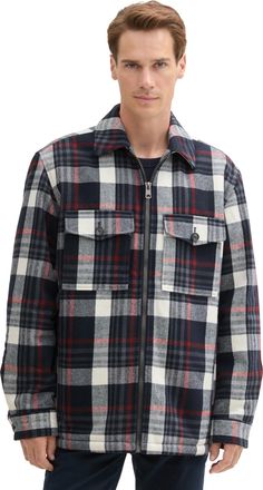 Tom Tailor Herren 1042473 Flanell Karo-Jacke mit Brusttaschen, 35776-Navy Red Big Check, 3XL