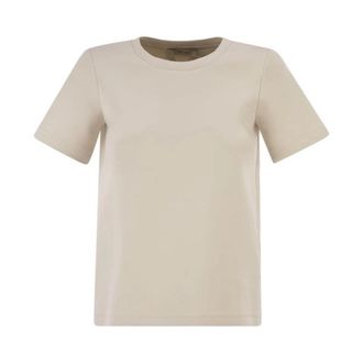 Max Mara Baumwoll-Jersey-T-Shirt - - Tops - Damen - Beige - S