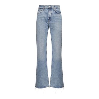 A Gold E Leena Mid Rise Baby Flare Jean - - Jeans - Damen - Blau - W29