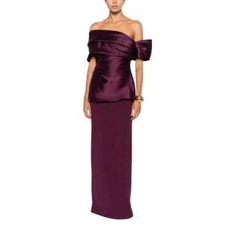 Solace London Raffiniertes Satin-Abendkleid mit Neckholder-Ausschnitt - - Dresses - Damen - Lila - XS