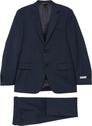 Canali Homme, Costumes, Bleu, Taille: L Costume en laine avec micro-motif