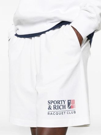 Sporty & Rich Jersey Cotton Shorts - White