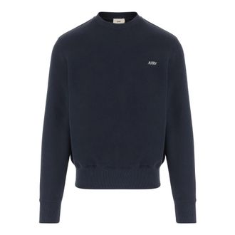 Autry Embroidered Logo Crewneck Sweatshirt - - Sweatshirts & Hoodies - Herren - Blau - XL