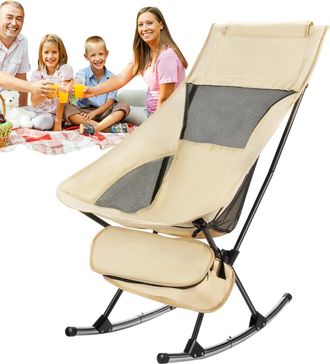 Generic Klappbarer Campingsessel f&uuml;r den Garten, tragbar, robust, Freizeitsitz mit gepolsterter R&uuml;ckenlehne, zusammenklappbare M&ouml;bel f&uuml;r Terrasse von Bal