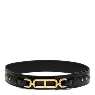 Tom Ford Schwarzer Whitney-G&uuml;rtel mit T-f&ouml;rmiger Signatur - - Accessories - Damen - Schwarzk - 80 CM