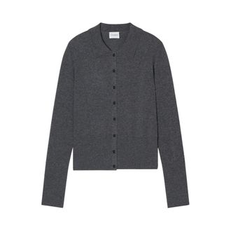 Closed Ash Grey Strickpullover mit Knopfleiste - - Knitwear - Damen - Grau - M