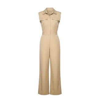 Pennyblack Femme, Combinaisons et Ensembles, Beige, Taille: 40 FR Combinaison Pantalon Sans Manches &agrave; Poches &agrave; Rabat
