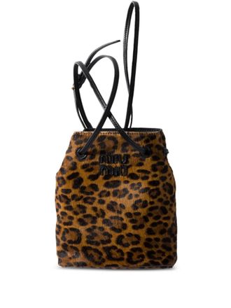 Miu Miu sac &agrave; bandouli&egrave;re &agrave; imprim&eacute; l&eacute;opard - Marron