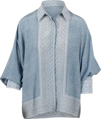 Ermanno Scervino Femme, Blouses et Chemises, Bleu, Taille: 40 FR Silk Shirt