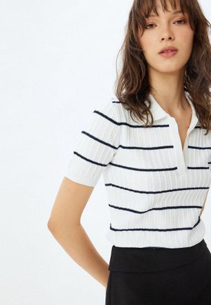 Koton Kurzarmpullover Polokragen Regular