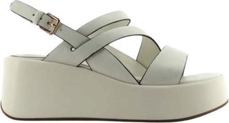 Elvio Zanon Femme, Chaussures, Blanc, Taille: 35 EU Sandale compens&eacute;e
