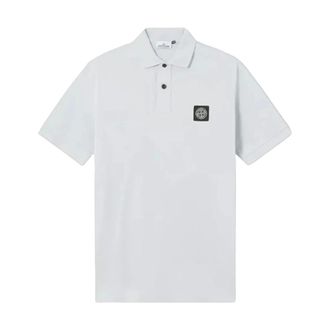 Stone Island Homme, Tops, Bleu, Taille: XL 95% Coton / 5% &Eacute;lasthanne Polo Piqu&eacute; Bleu Ciel