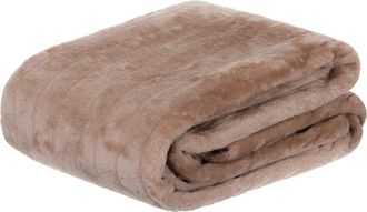 Brandsseller Felldecke Kuscheldecke Nerzfelloptik - Taupe Beige, 180 x 220