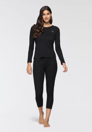 Polarino Thermounterhemd POLARINO, Damen, Gr. 42, N-Gr, schwarz, Feinripp, Obermaterial: 100% Polyester, unifarben, normal, Rundhals, Unterhemden Thermounterhe