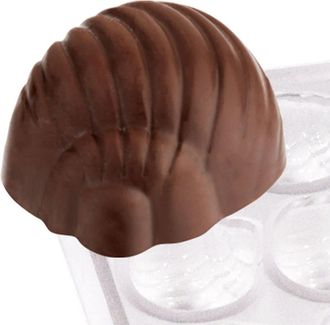 Contacto Pralinenform Schneckenhaus f&uuml;r 24 Pralinen 28 x 35 x 21 mm, gro&szlig;e Formplatte 27,5 x 13,5 x 2,5 cm aus Kunststoff, transparent