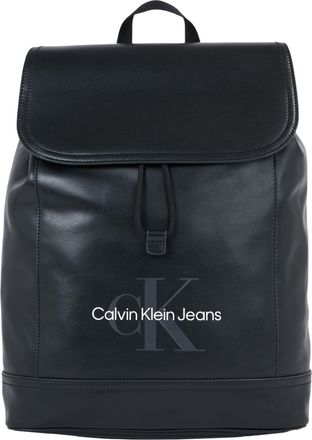 Calvin Klein Monogram Soft Flap Backpack 43 Black