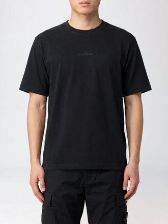 Stone Island T-shirt &agrave; col rond en jersey de coton avec logo ton sur ton