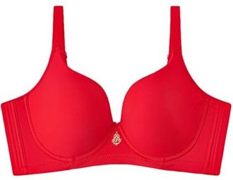 Generic Soutien-gorge pour femme 2026 avec anneau en acier souple et fin - Push Up - R&eacute;glable - R&eacute;traction de la poitrine, Rouge, 68