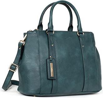 Pellet Sac porté Main 2 poignées - Compatible téléphone Portable - pour Femme - Collection Toscane - Bleu pétrole