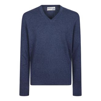 Ballantyne Klassischer V-Ausschnitt Pullover - - Knitwear - Herren - Blau - M