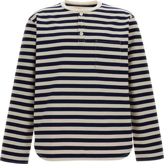 Junya Watanabe Homme, Tops, Multicolore, Taille: L T-shirt &agrave; Manches Longues Ray&eacute;