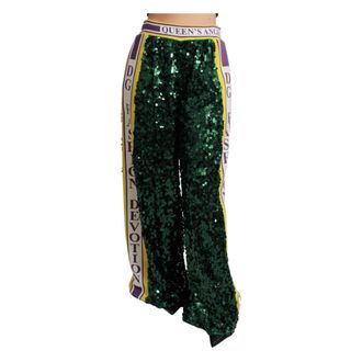 Dolce & Gabbana Queens Angel Pants - - Trousers - Damen - Gr&uuml;n - 2XS