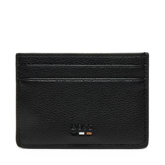 HUGO BOSS Kreditkartenetui BOSS Grained faux-leather card holder with signature details 50536513 Schwarz