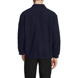 Lands End Sherpa-Fleece-Pullover mit Zipper, Herren, Gr&ouml;&szlig;e:56-58 regular, Blau, Polyester, by Lands End