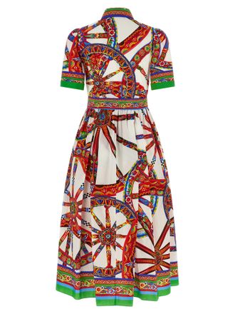 Dolce & Gabbana Womens Multicolor Cotton Midi Dress