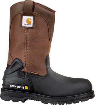 Carhartt Work in Progress Mens 11 Wellington Waterproof Steel Toe Leather Pull-On Work Boot CMP1259, Brown/Black, 10.5 M US