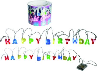 Out of the Blue Lichterkette mit 15 LED, Happy Birthday, 3 Mignon Batterien-AA in PVC-Box, circa 2,30 m 57/8011