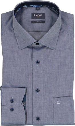 Olymp Herren Hemd blau meliert