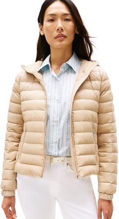 Tommy Hilfiger Veste Matelass&eacute;e Femme Down Hooded Jacket avec Fermeture &Eacute;clair, Beige (Beige), M