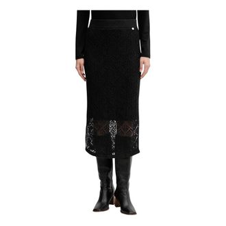 Joseph Ribkoff Baumwollmischung Bleistiftrock mit offener Strickung - - Skirts - Damen - Schwarzk - L