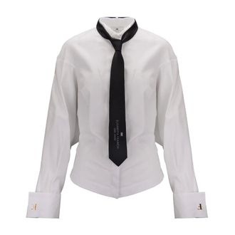 Elisabetta Franchi Femme, Blouses et Chemises, Blanc, Taille: 40 FR Classic Collar Shirt
