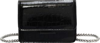 Generic Mini sac &agrave; bandouli&egrave;re pour femme, petit sac &agrave; main carr&eacute; en cuir synth&eacute;tique avec sangle de cha&icirc;ne, sac &agrave; bandouli&egrave;re tendance pour f&ecirc;te, rendez-vous