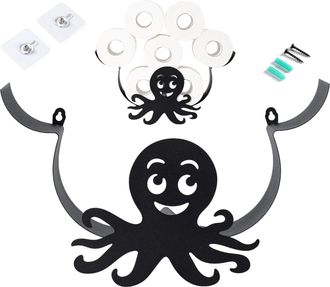 Generic Toilettenpapierhalter in Oktopusform, dekorativer Toilettenpapierhalter aus Metall zur Wandmontage für Bad und Küche, Toilettenpapierhalter, niedliche