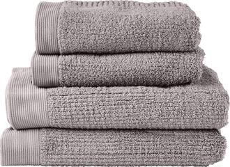Zone Denmark Classic Handtuch Set Baumwolle, 2 x Handtuch 50x100 cm und 2 x Badetuch 70x140 cm, 100% Oeko-Tex Zertifizierte Baumwolle, 4er-Set, Gull Grey (Grau)
