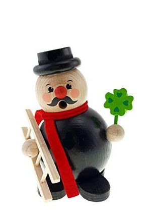 Hess Holzspielzeug 40006 - Kugelr&auml;uchermann aus Holz, R&auml;ucherfigur Gl&uuml;cksbringer, ca. 12 cm, Dekoration f&uuml;r die Advents- und Weihnachtszeit aus dem Erzgebi