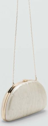 Mango Pochette &agrave; effet perl&eacute; gris glac&eacute; - Femme - Taille unique - MANGO