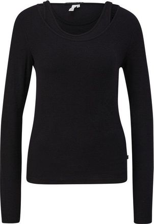 QS by s.Oliver Langarmshirt T-Shirt Doppellagiges Langarmshirt