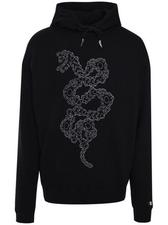 Roberto Cavalli Hoodie mit Schlangenstich - Schwarz