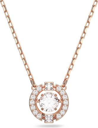 Swarovski Una Halskette, Rund, Weiss, Roségold-Legierungsschicht