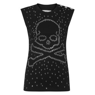 Philipp Plein Femme, Tops, Noir, Taille: 38 FR Tank Top Skull & Bones