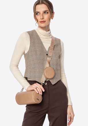 Wittchen Damen-Set Umh&auml;ngetaschen aus beigem &Ouml;ko-Leder